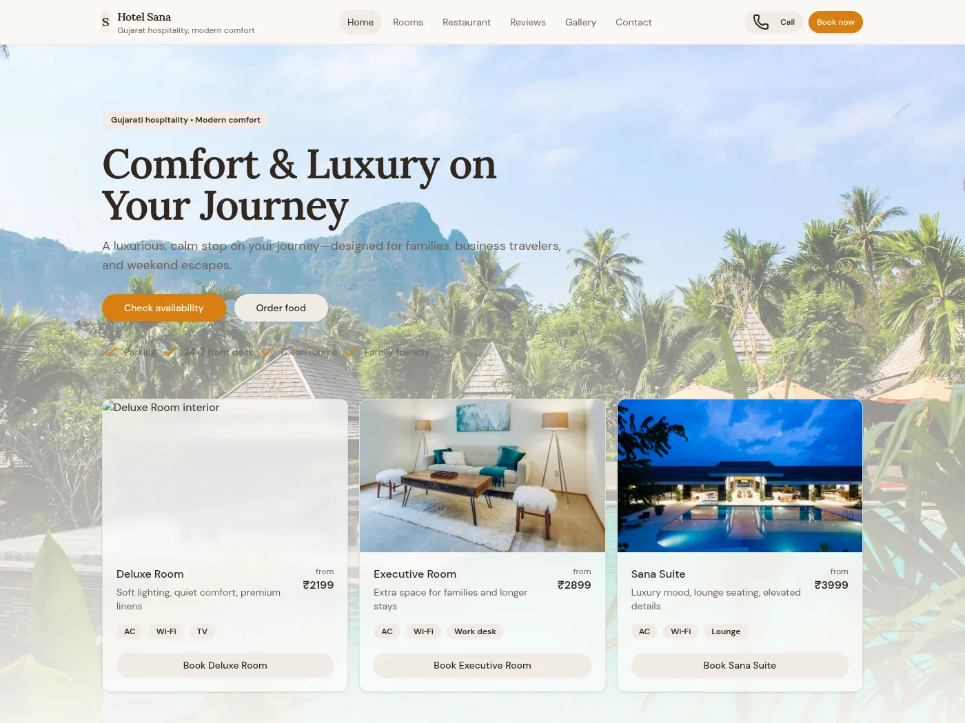 Hotel Sana Website