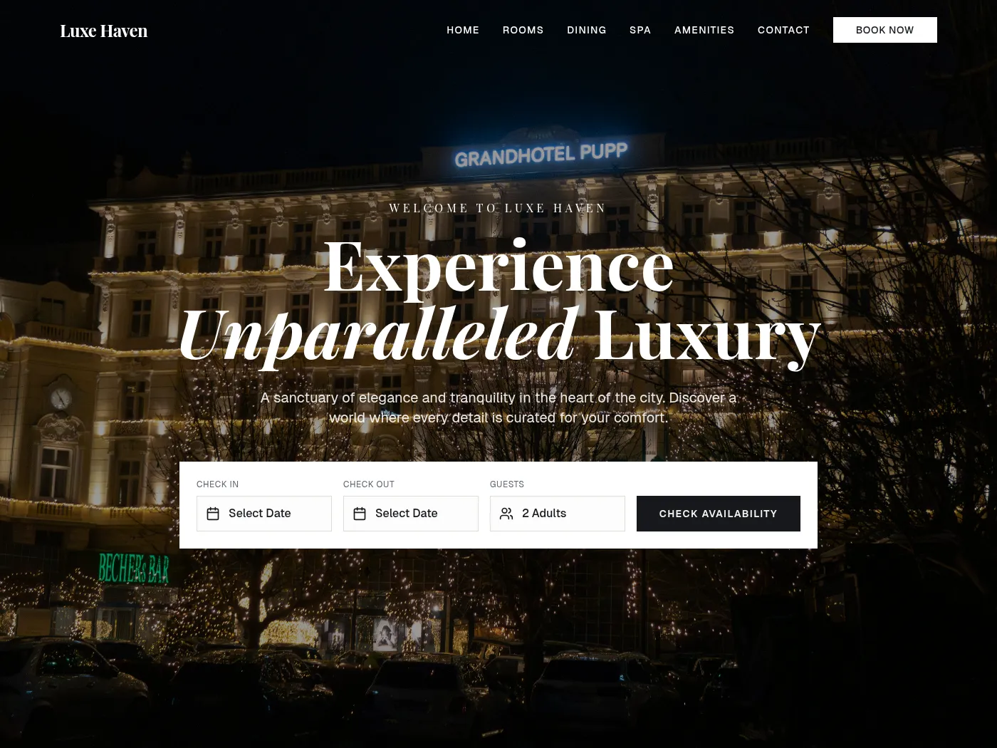 Hotel Webpage