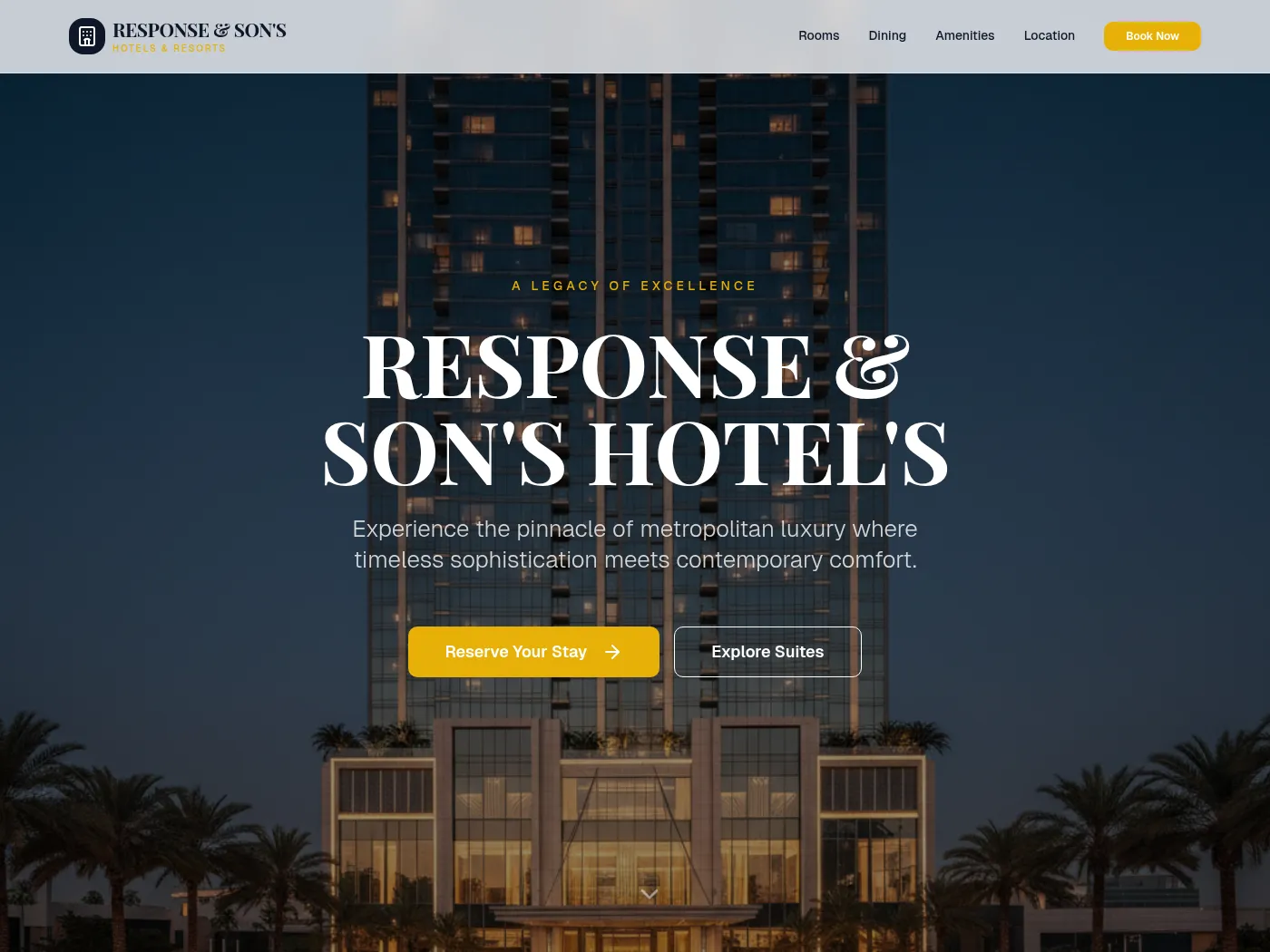 Response & Son's Hotel Site