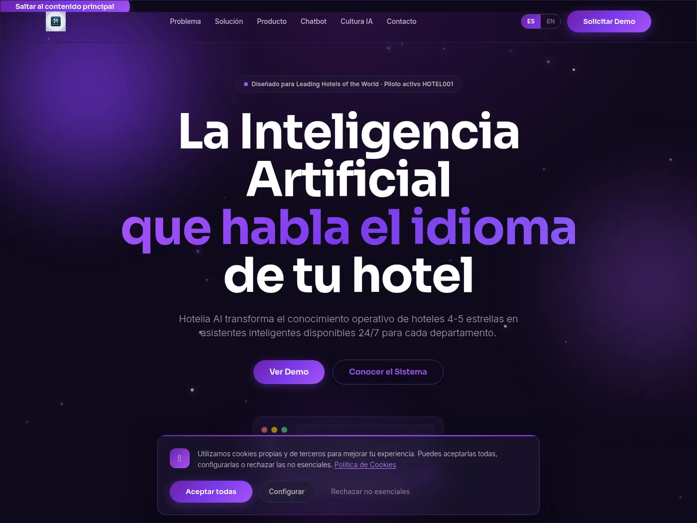 Hotelia AI Landing