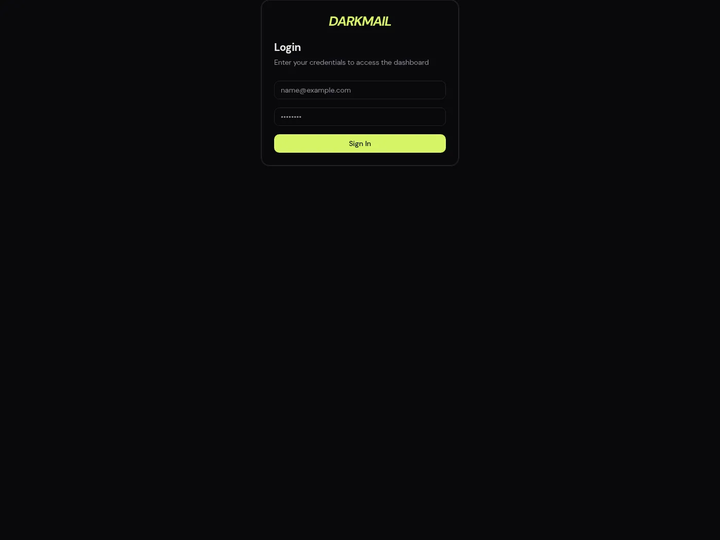 Darkmail Dashboard
