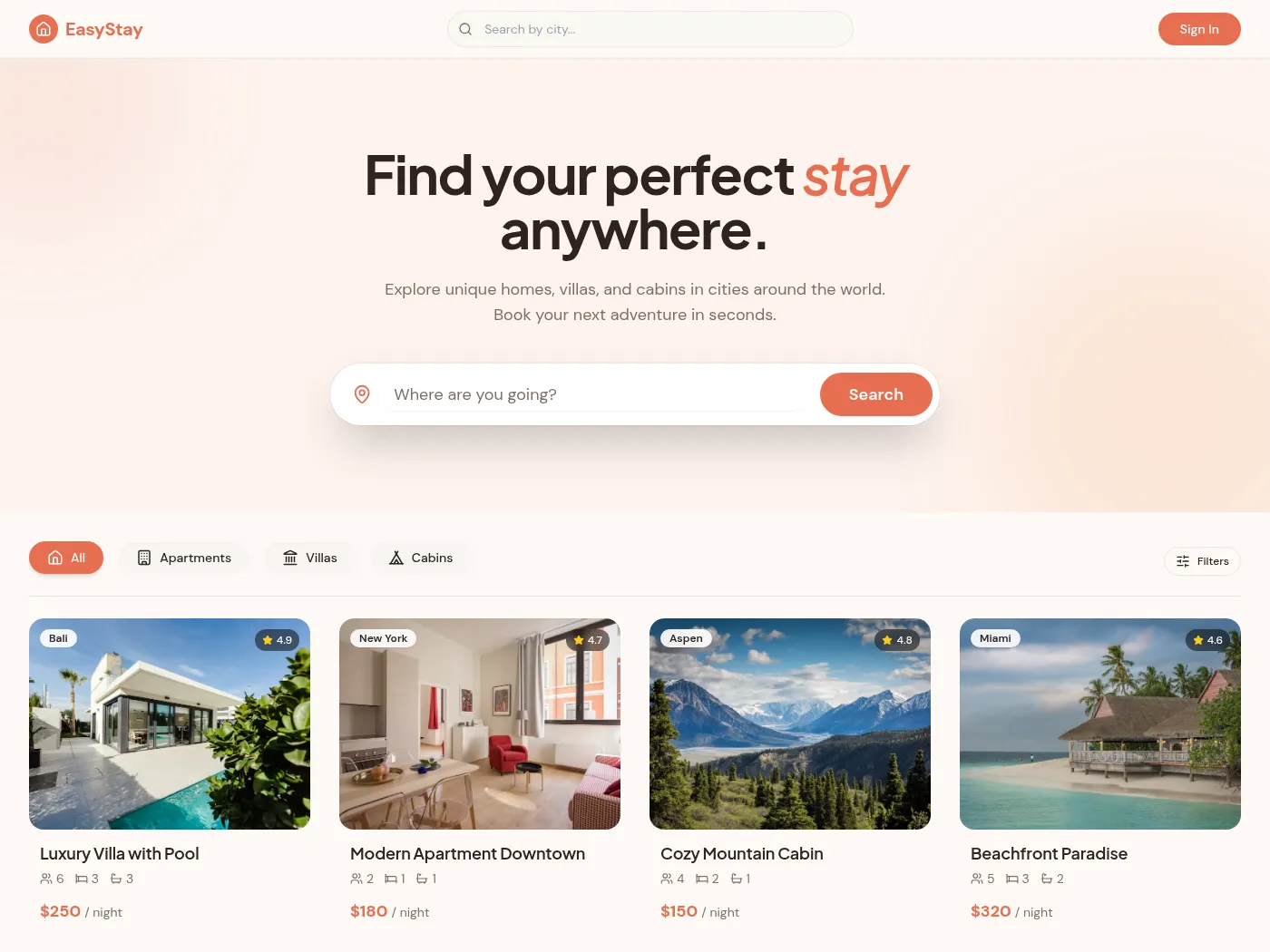 EasyStay Finder