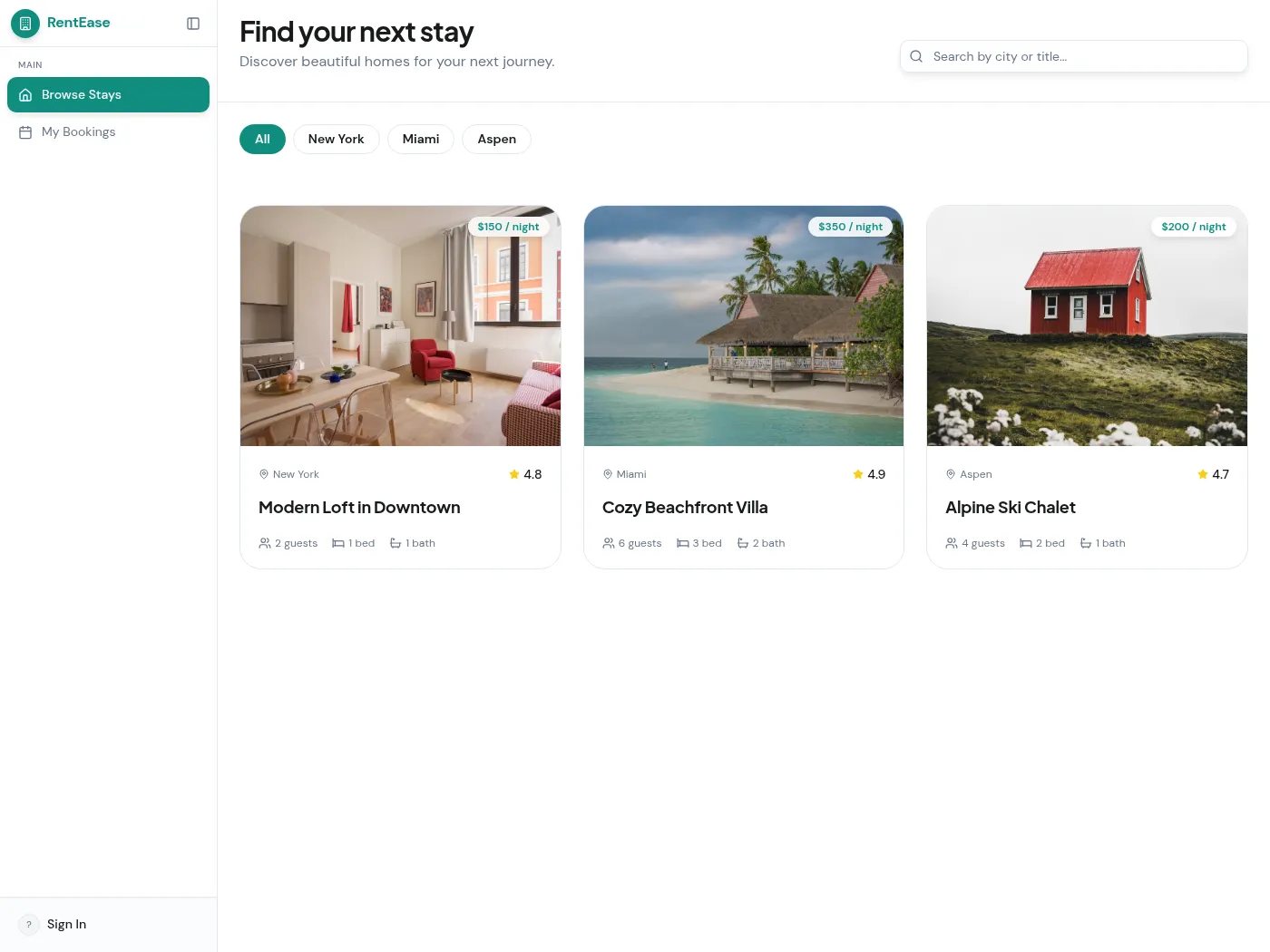 RentEase Platform