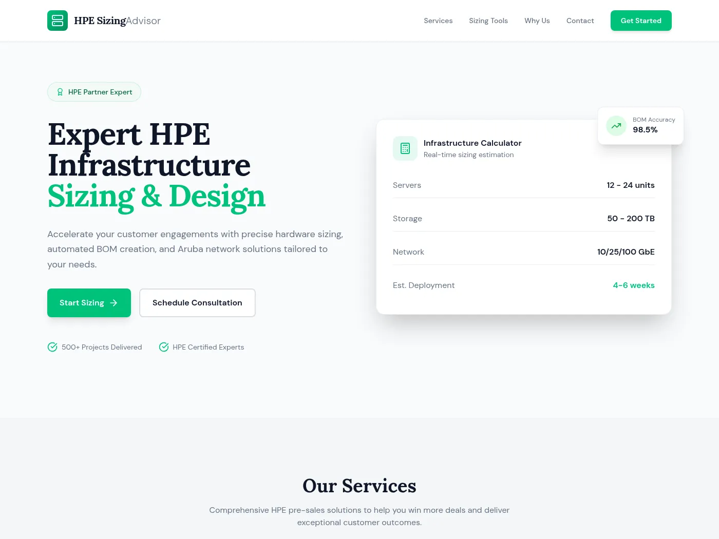 HPE Sizing Advisor