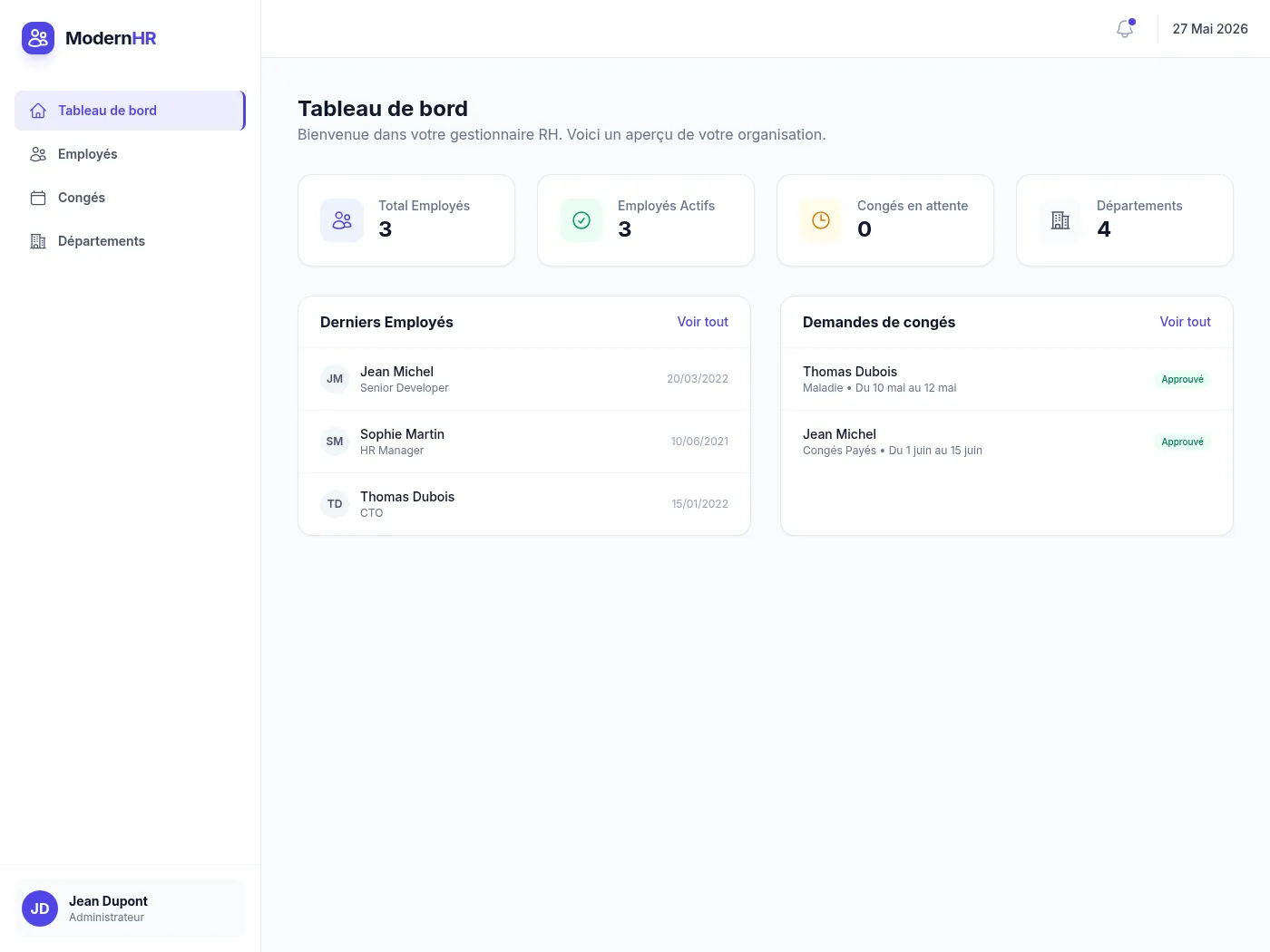 Modern HR Web App