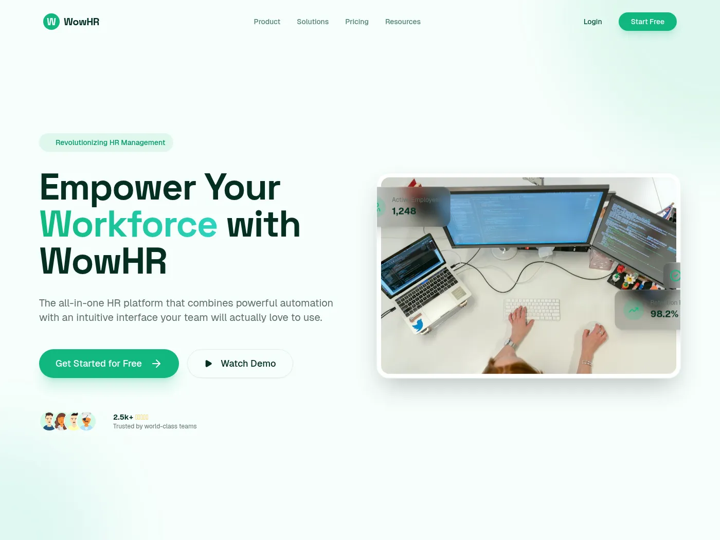 WowHR Landing Mobile