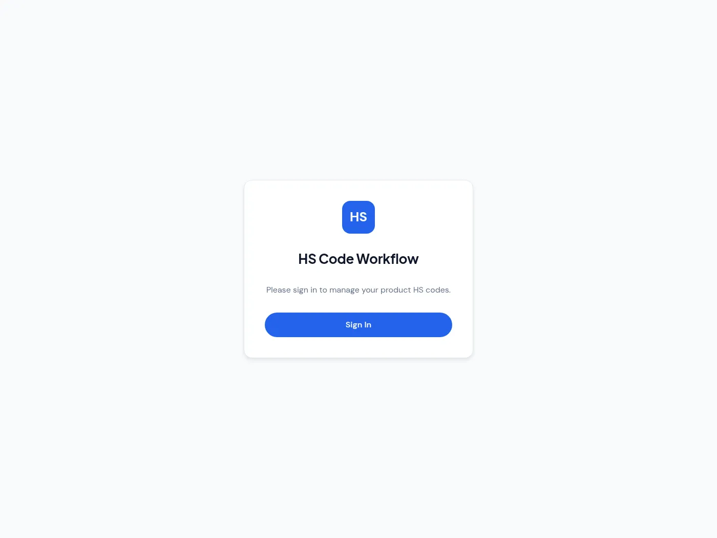 HS Code Workflow App