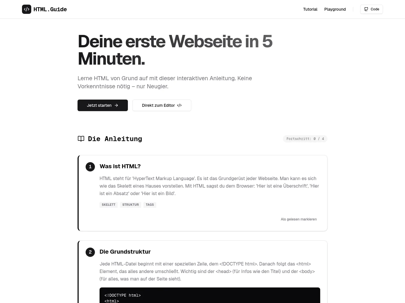 HTML Quickstart Guide