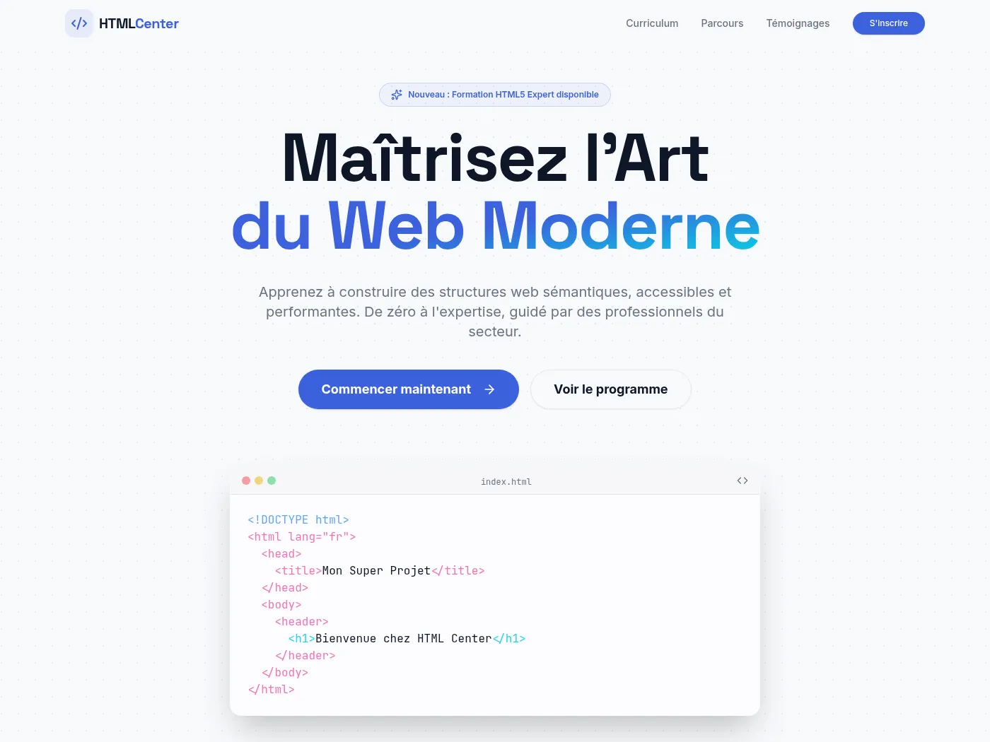 HTML Training Center Web