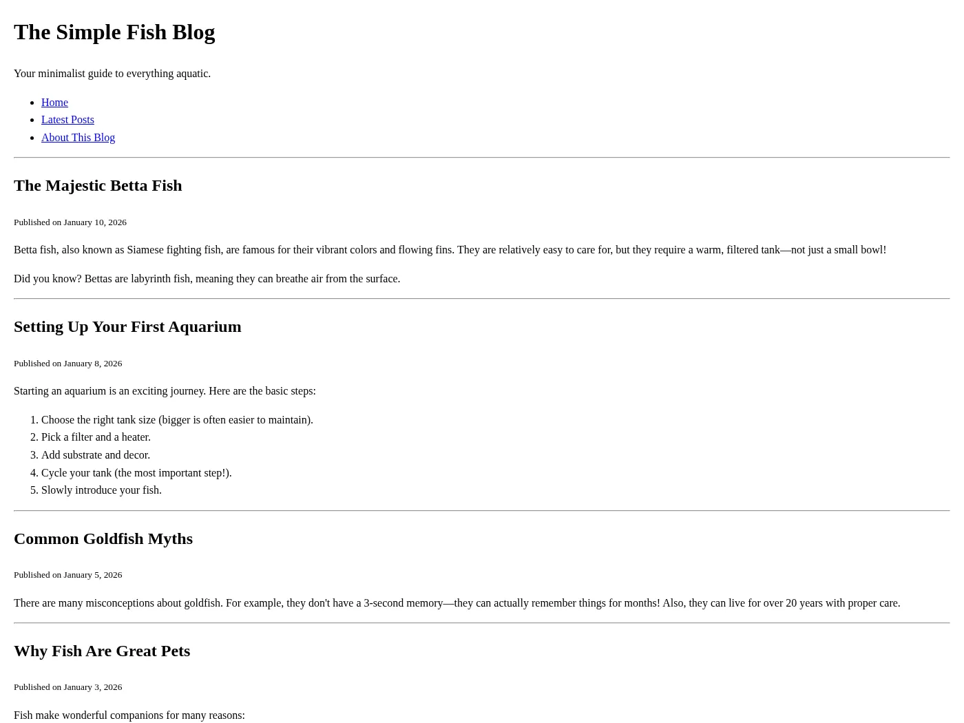 Simple Fish Blog