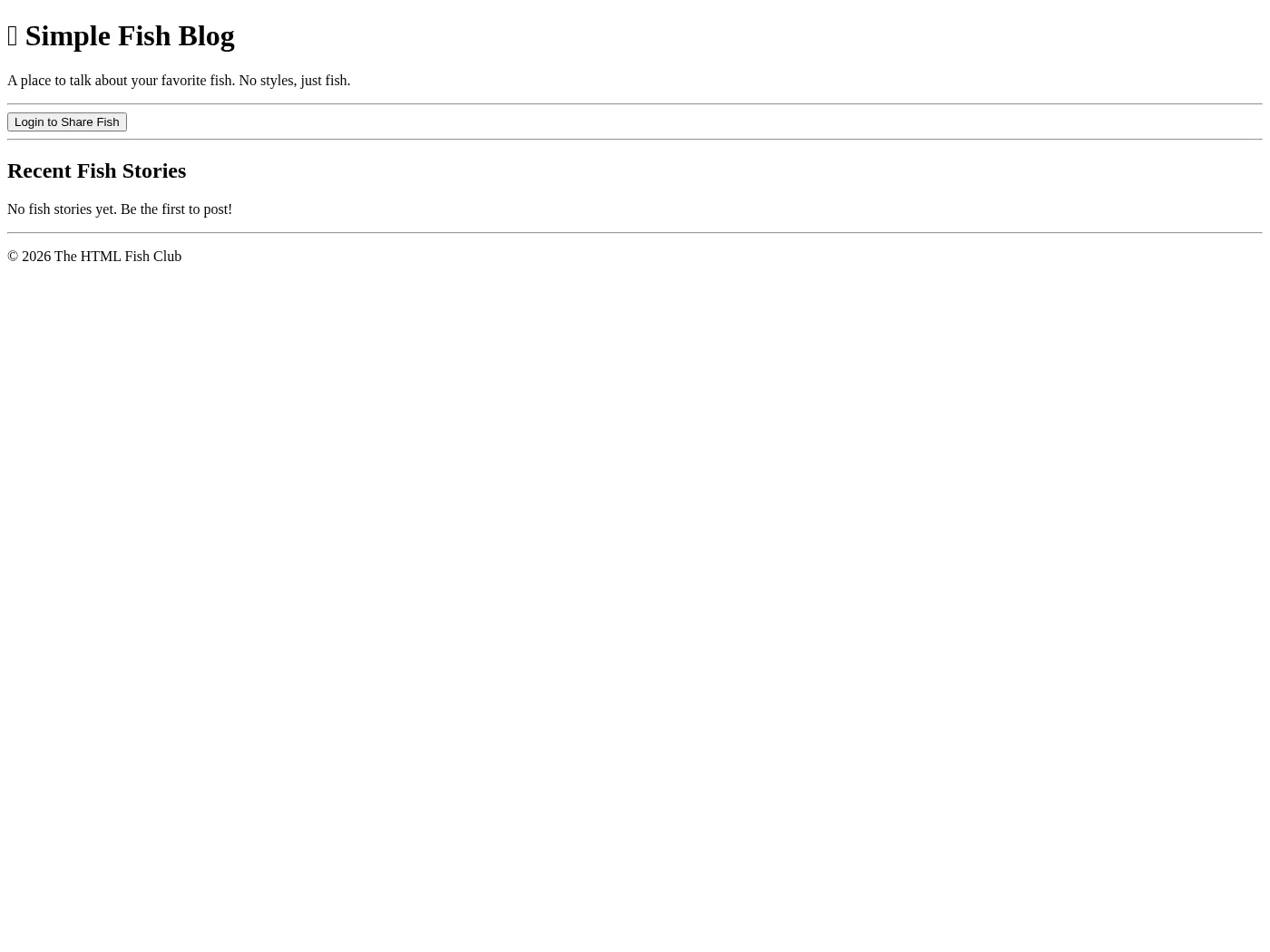 Simple HTML Fish Blog