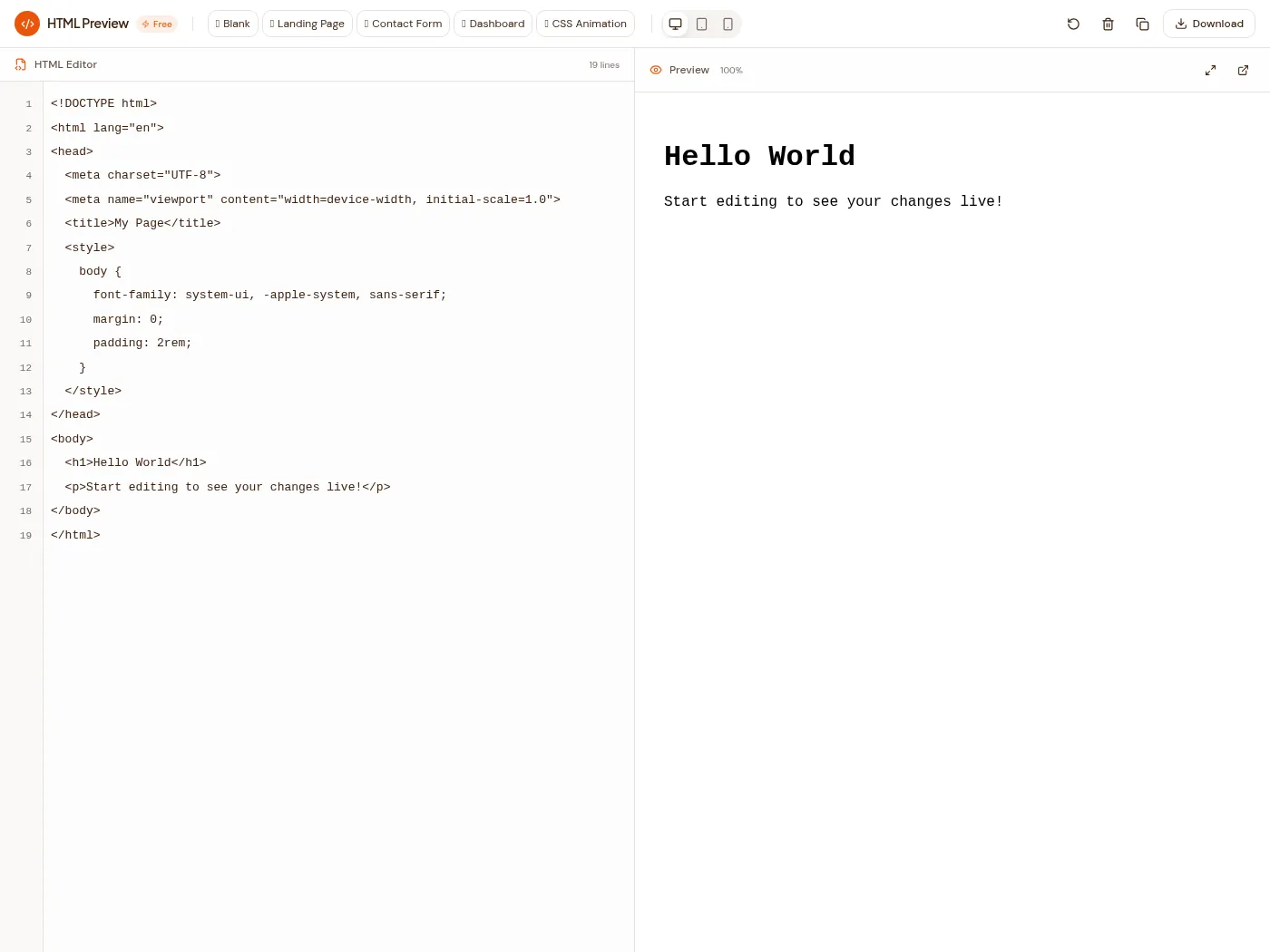 HTML Preview Tool