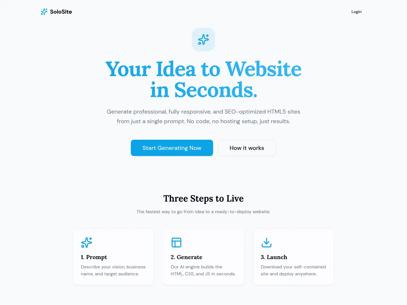 Solo HTML Site Generator