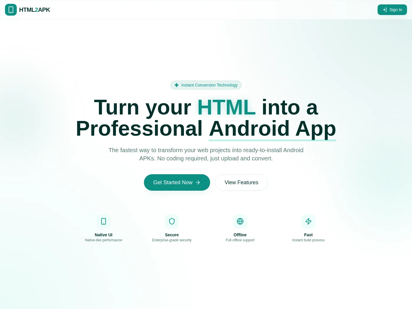 HTML2APK Converter