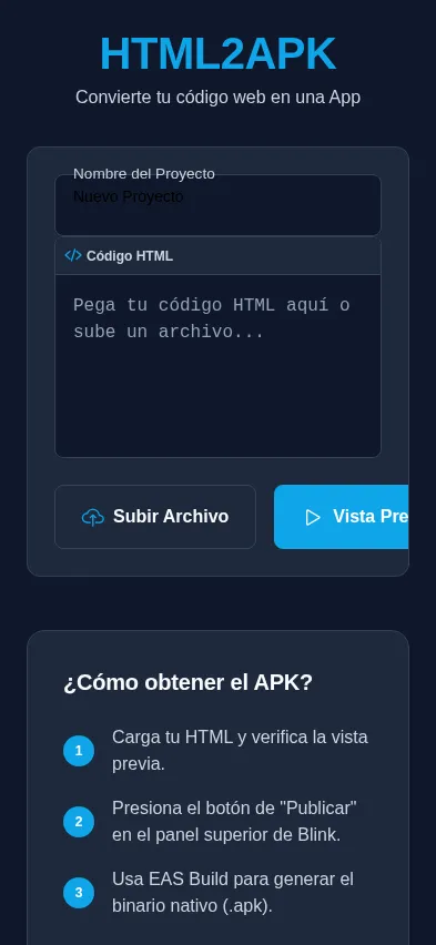 HTML2APK Converter