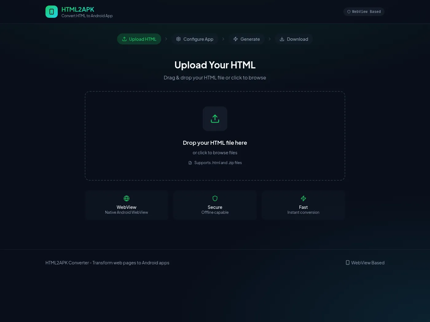 HTML2APK Converter