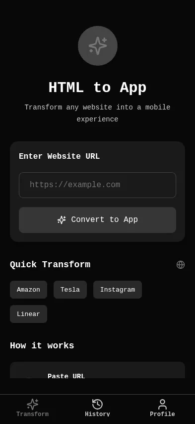 HTML to App