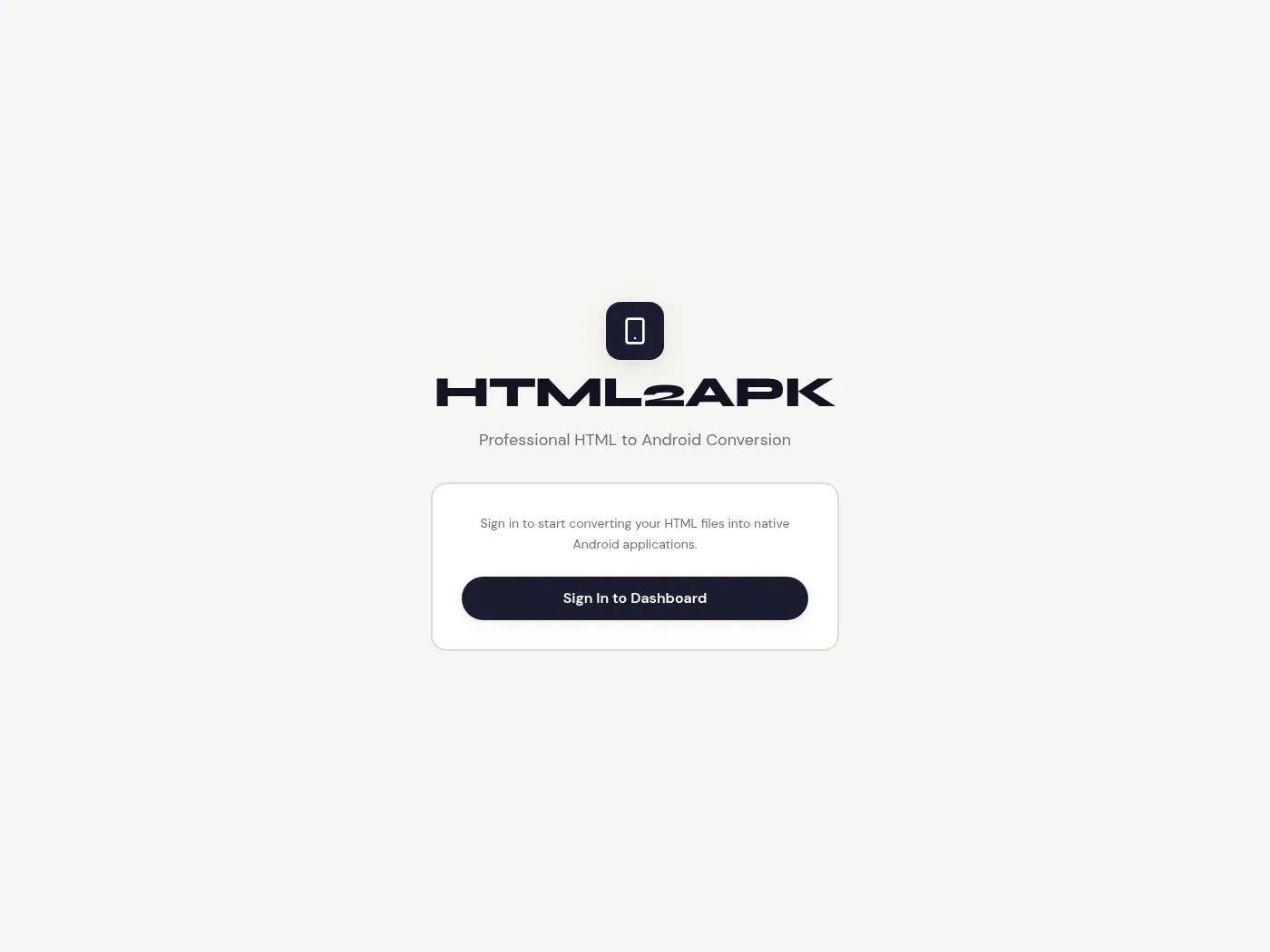 HTML2APK Web Converter