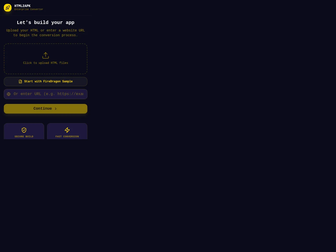 HTML2APK Converter