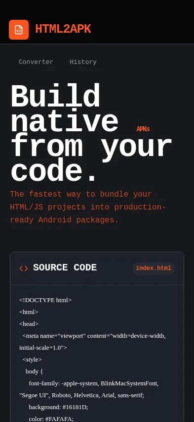 HTML2APK Converter