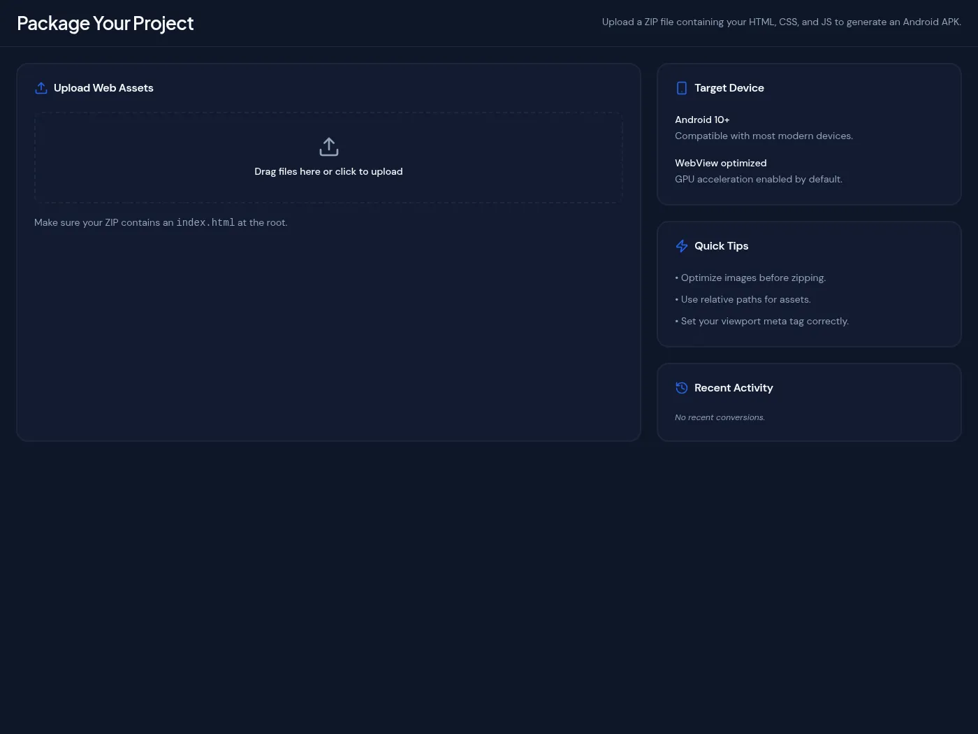 HTML2APK Converter