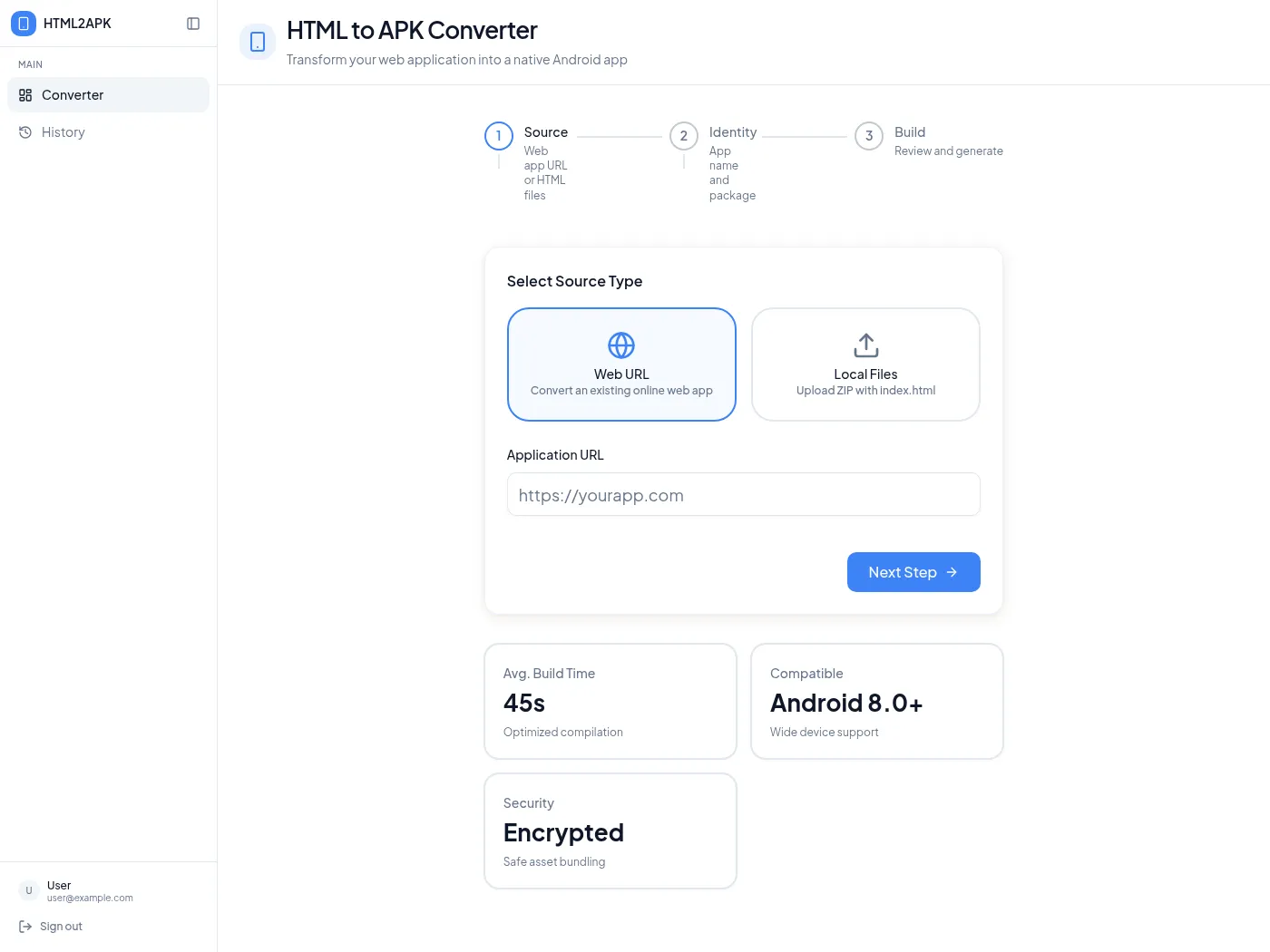 HTML2APK Converter