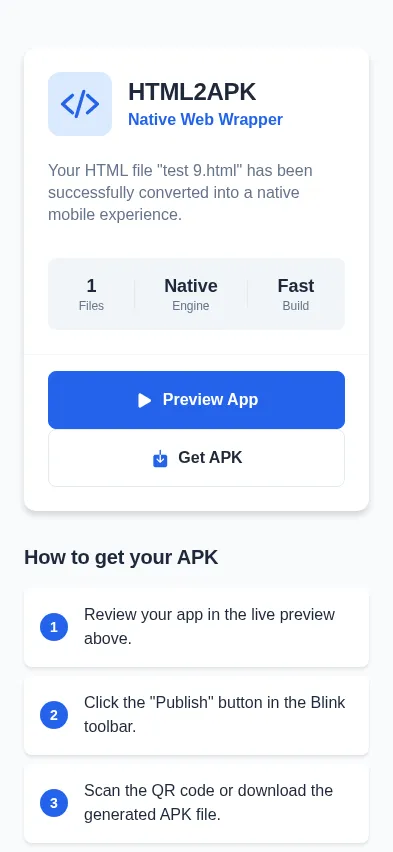 HTML2APK Generator