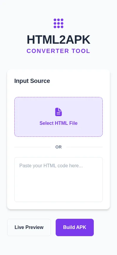 HTML2APK Converter
