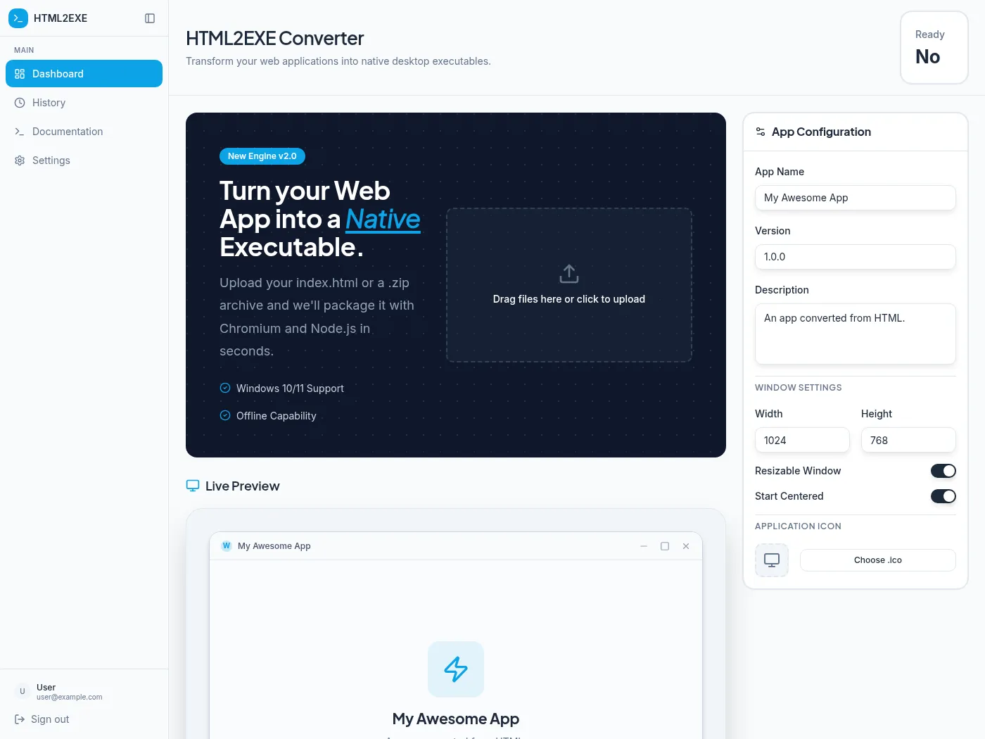 HTML2EXE Converter