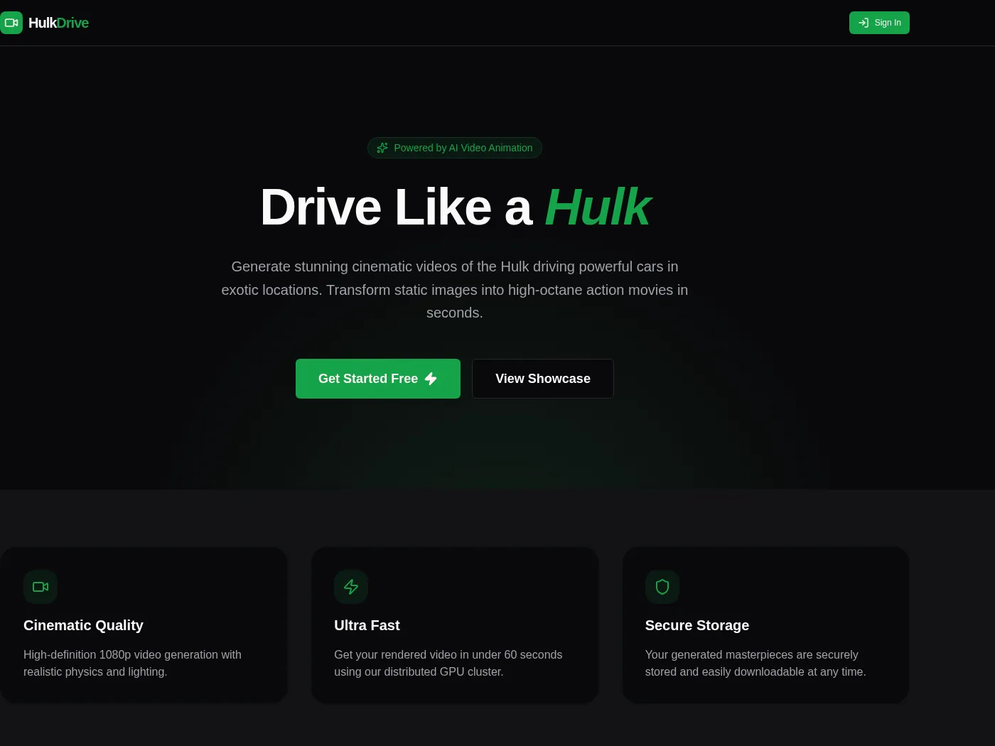 Hulk Driving Video Generator