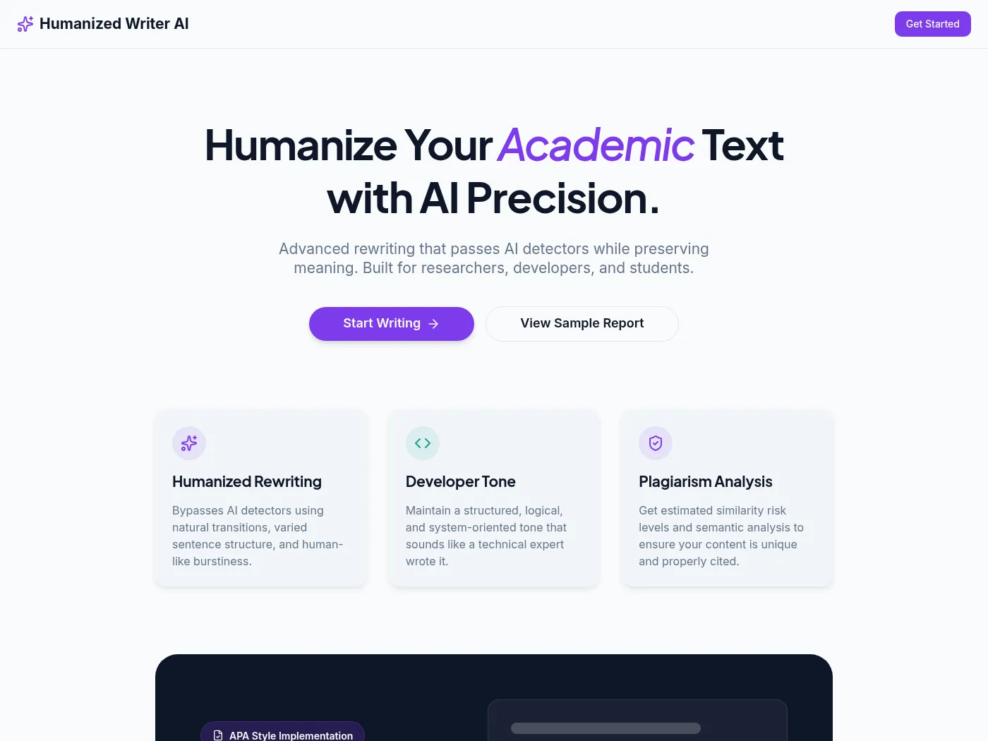 Humanized Academic Writer AI