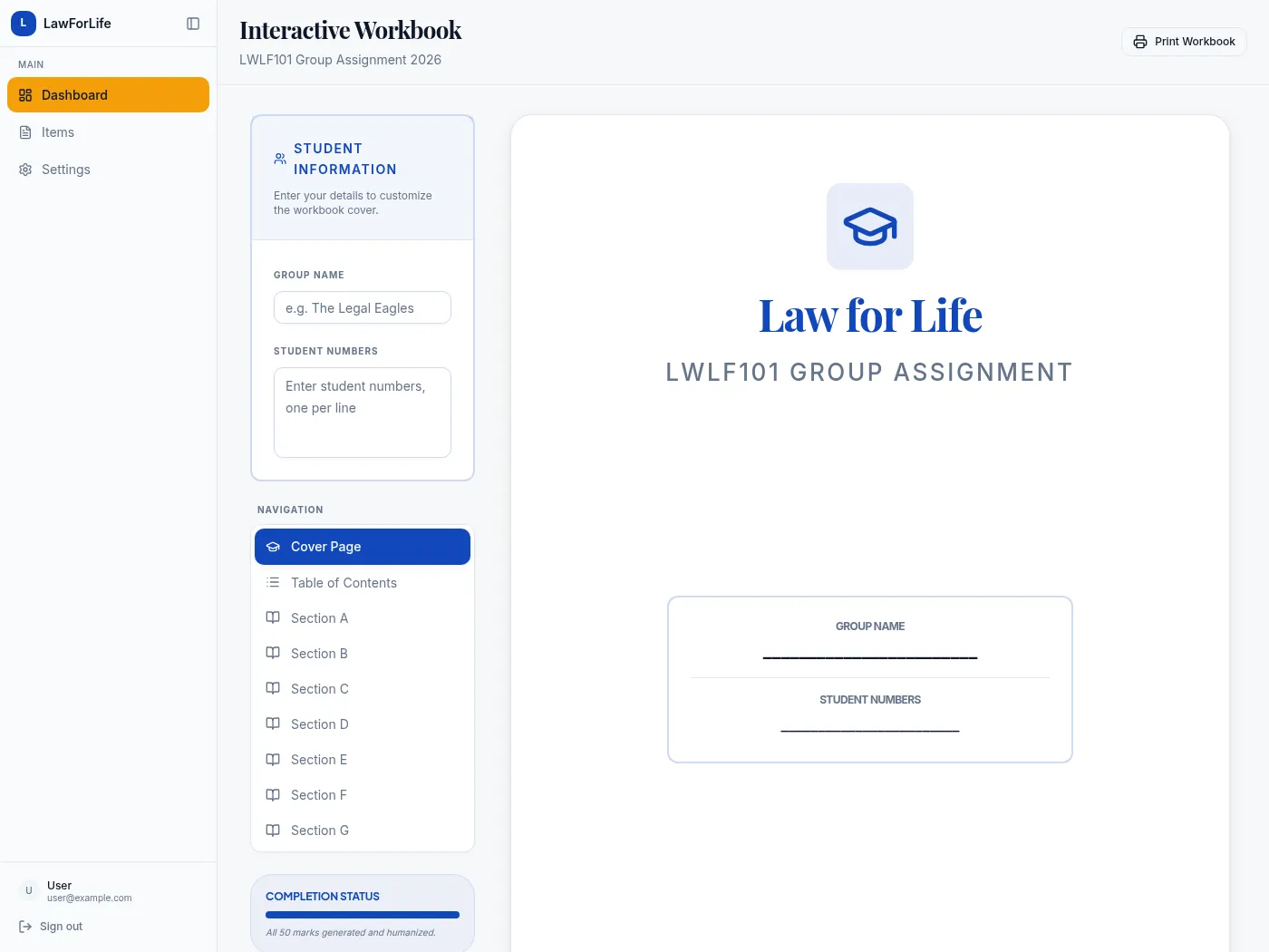 Humanized Q&A Workbook