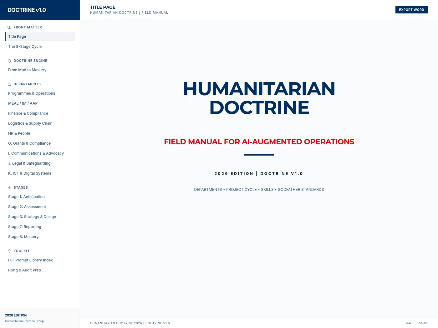 Humanitarian Doctrine Manual