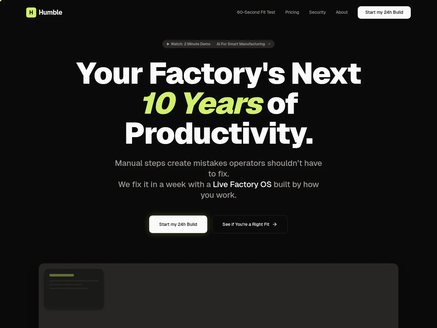 Humble Factory AI Site