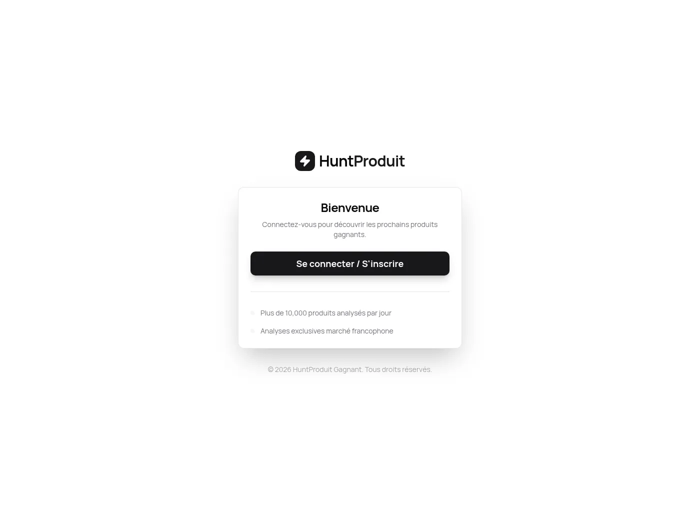 HuntProduitGagnant