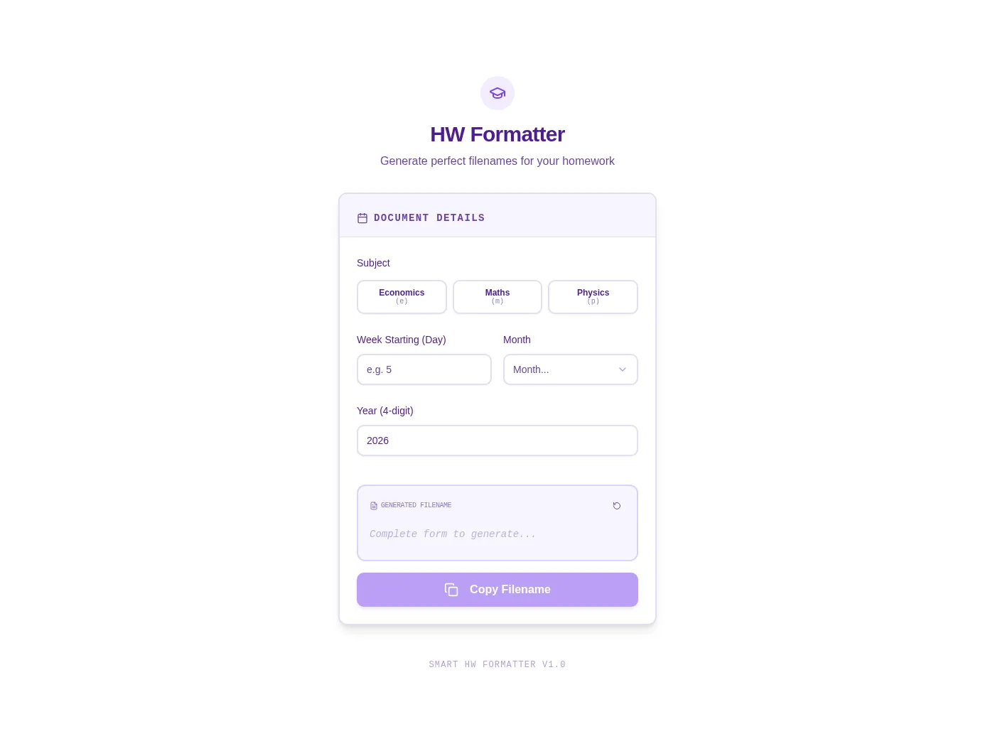 Smart HW Doc Formatter