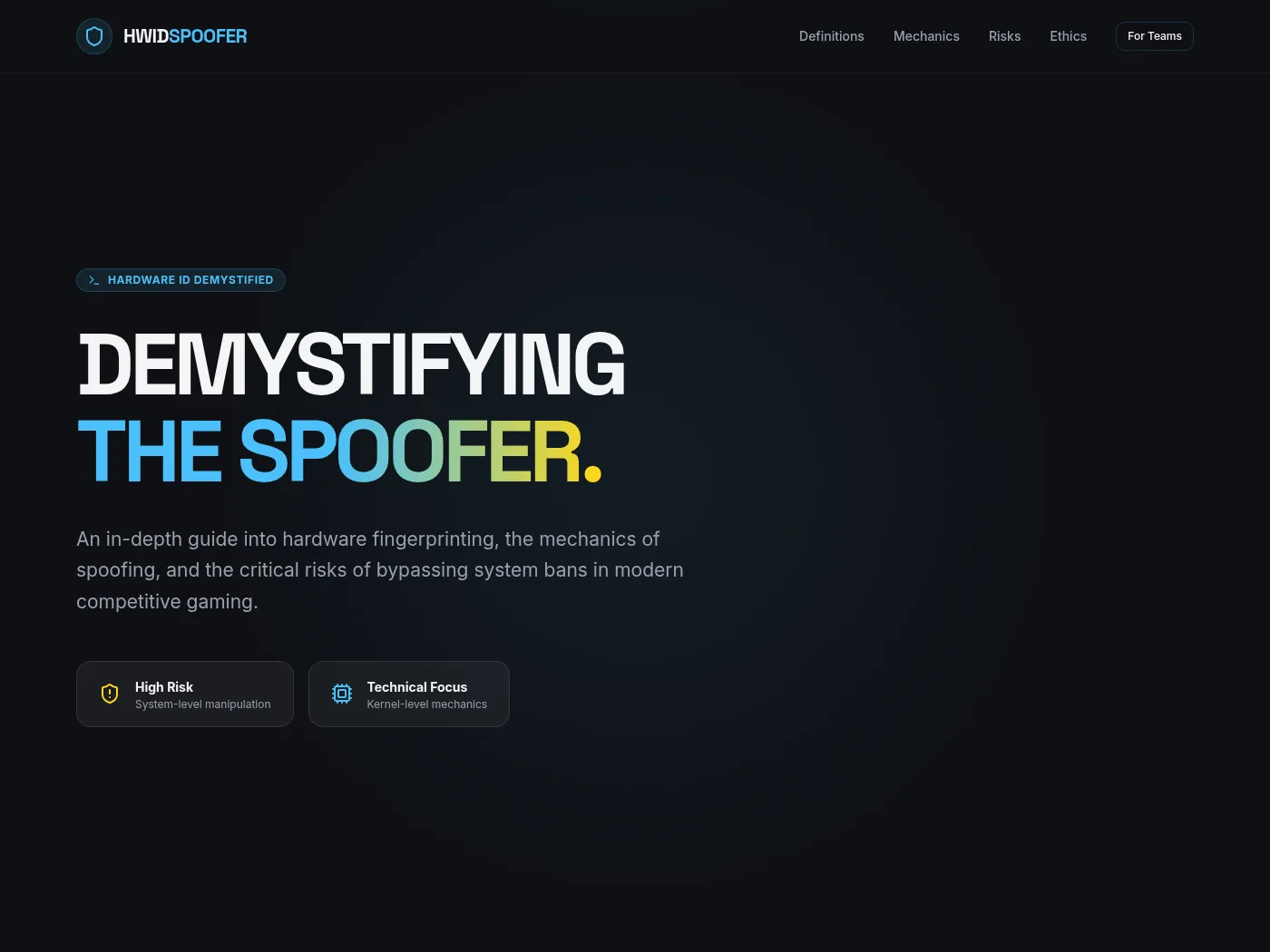 HWID Spoofer Demystified