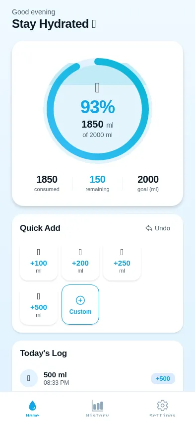 HydroTrack Hydration Tracker