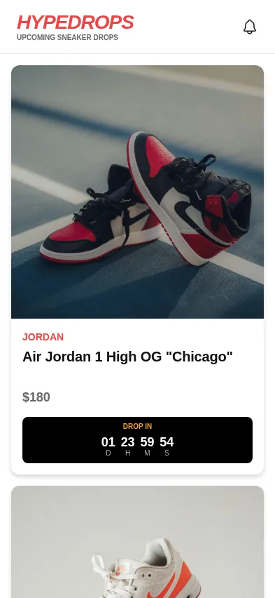 HypeDrops Sneaker App
