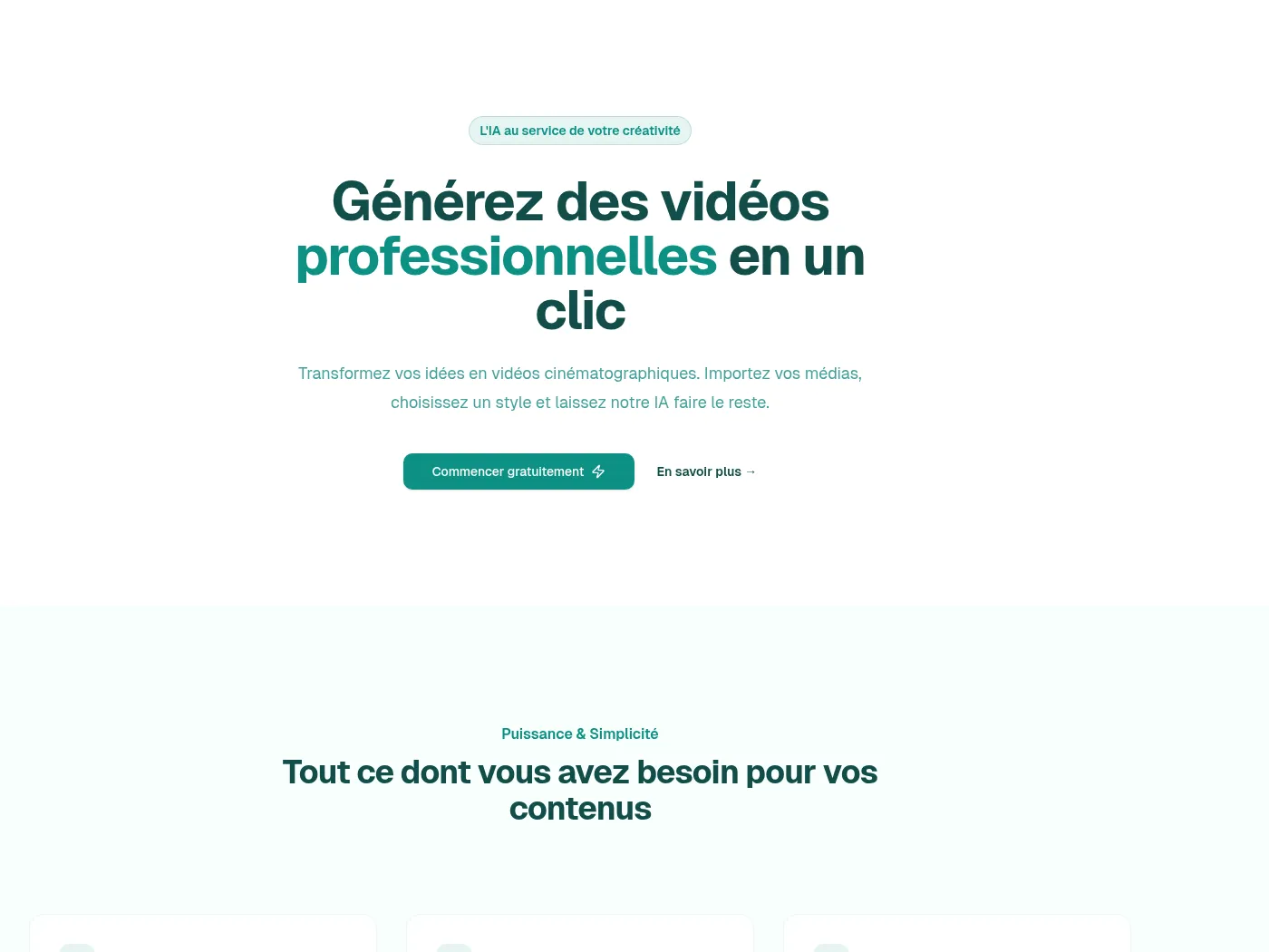 Génération Vidéo IA Pro