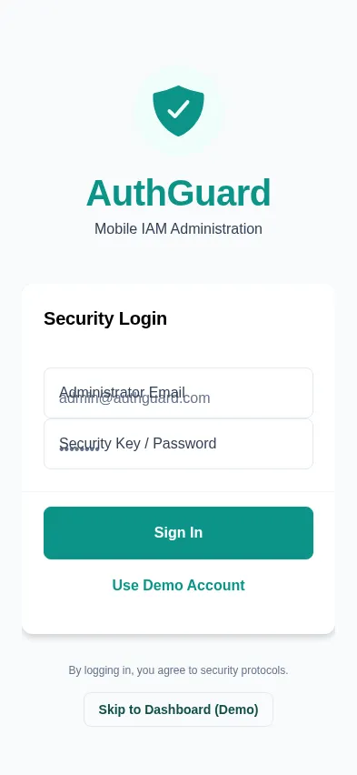 AuthGuard Mobile Admin