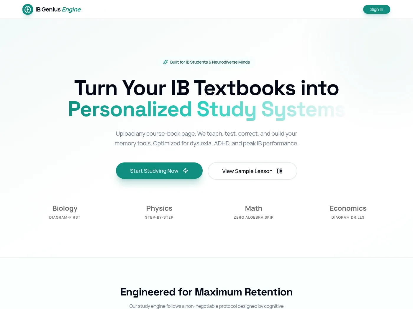 IB Genius Study Engine