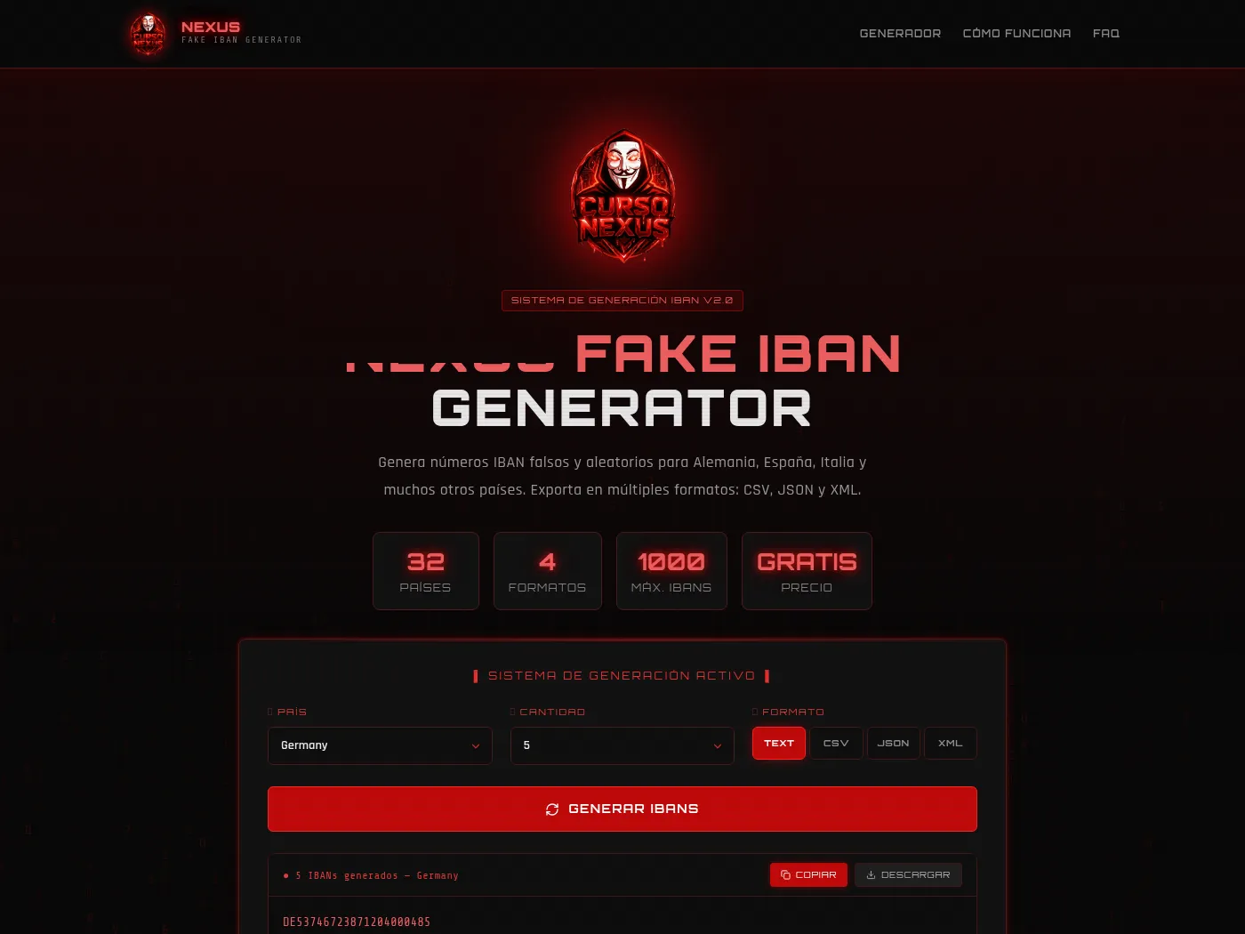 Fake IBAN Generator