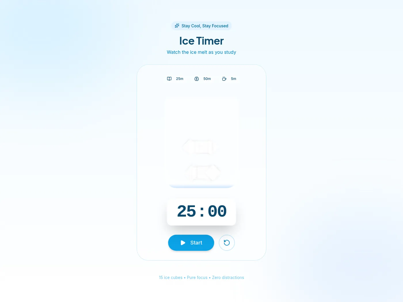 Ice Cube Study Timer