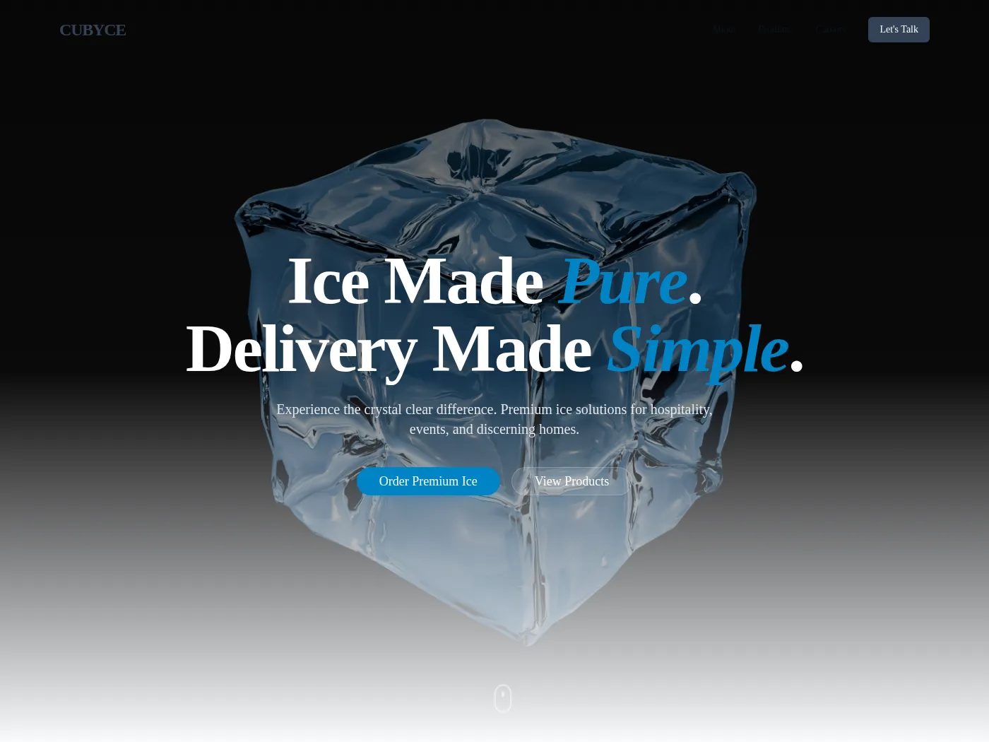 Cubyce. Landing Page