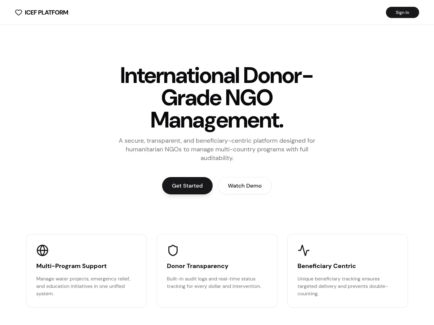 ICEF Donor Platform