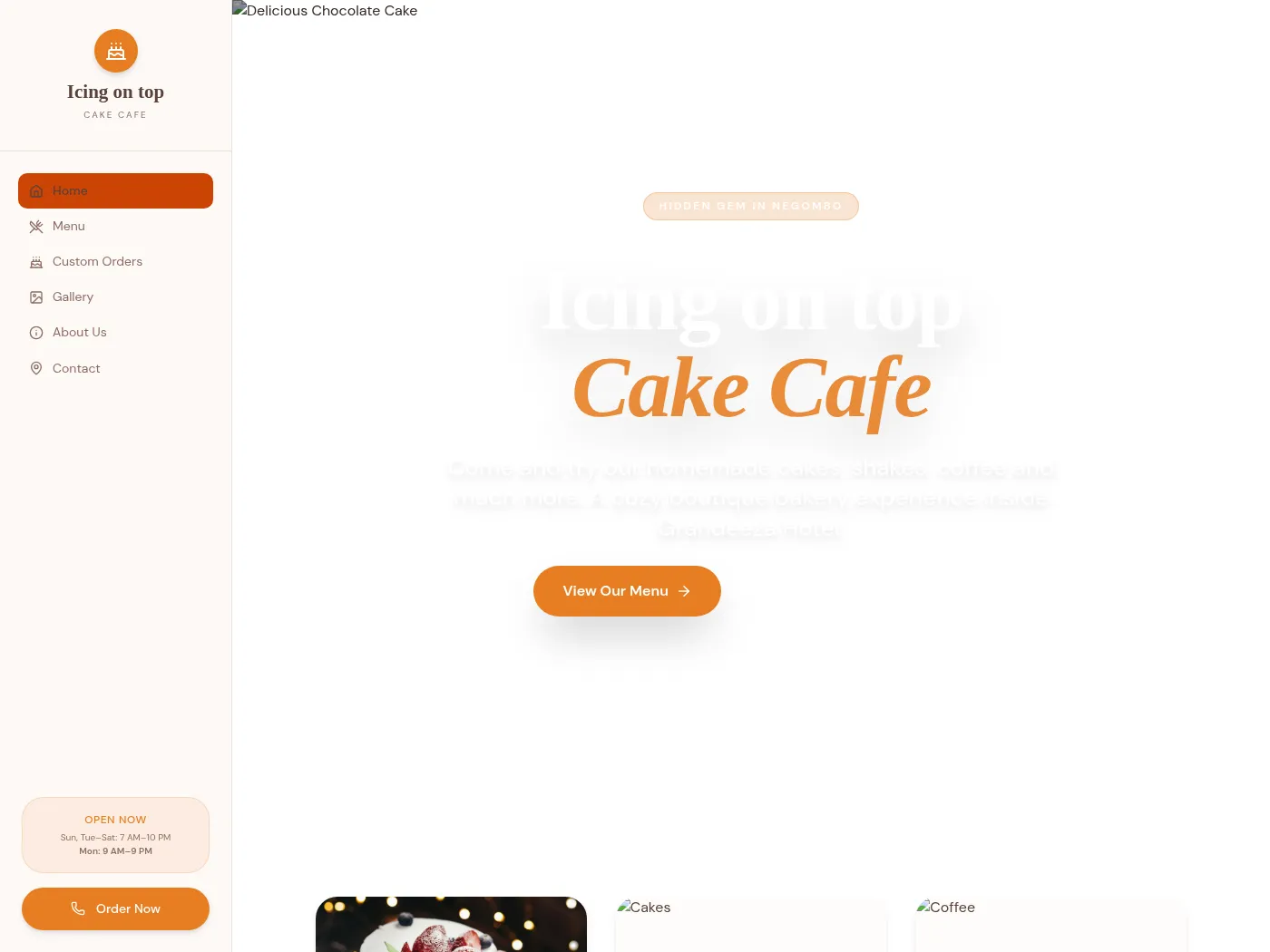 Icing on Top Cafe Site