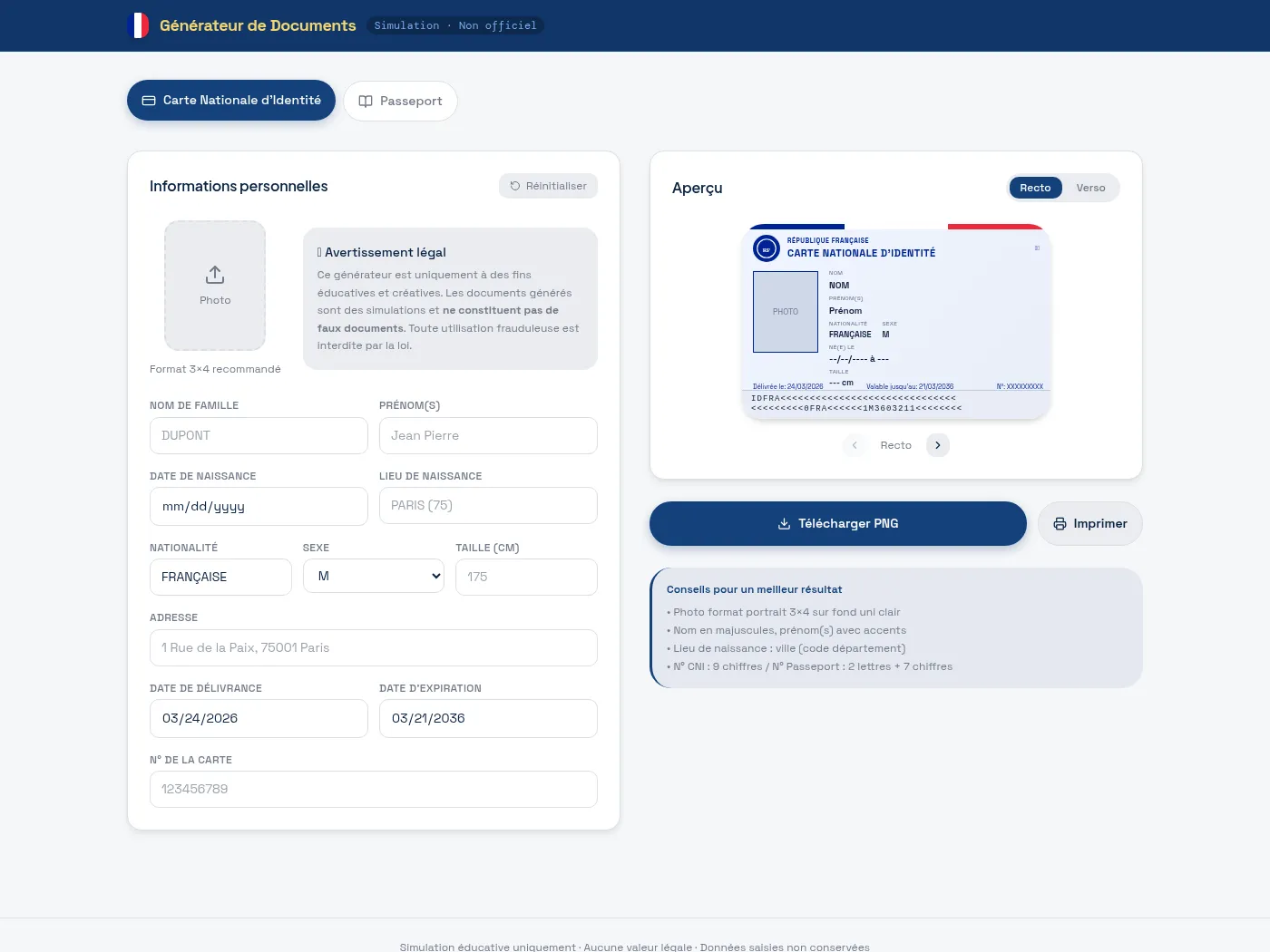ID & Passport Creator