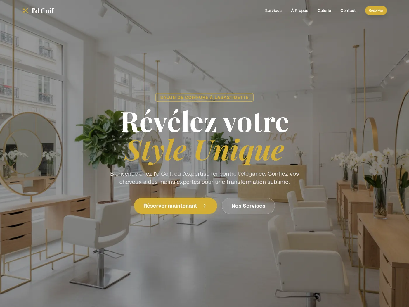 I'd Coif Landing Page
