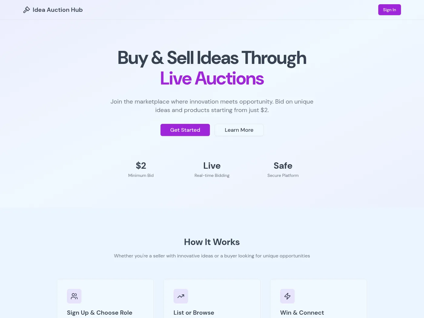 Idea Auction Hub